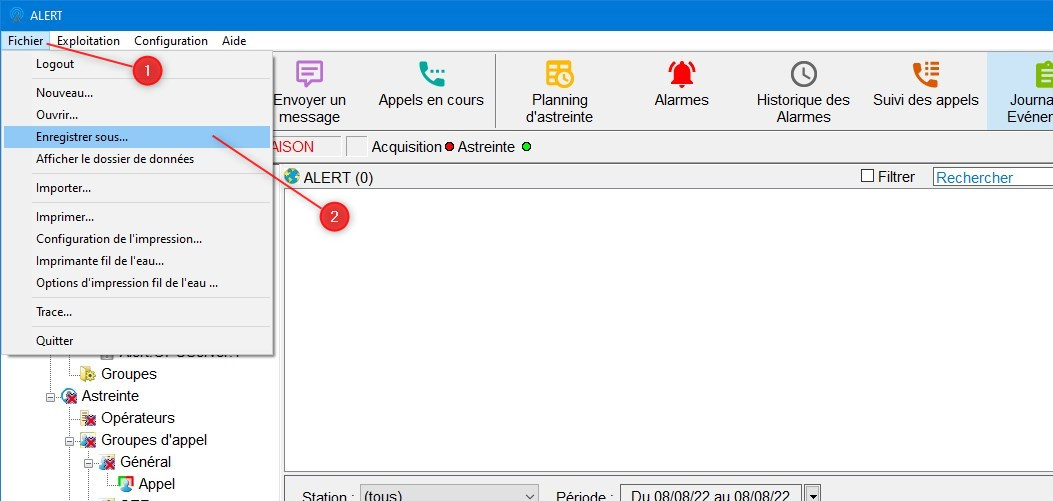 Procédure d'enregistrement fichier de configuration ALERT – Support ...