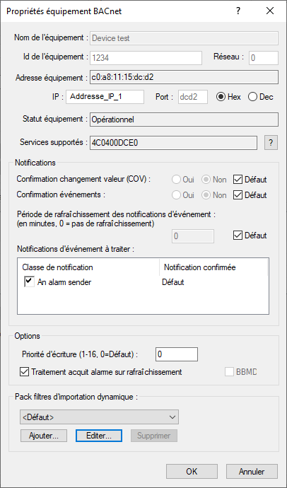 BACnet : Configuration des variables – Support Micromedia International